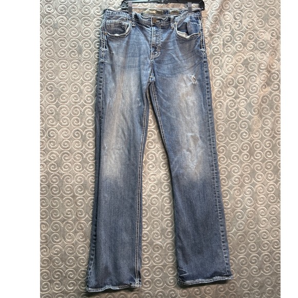 BKE | Jeans | Bke Tyler Jeans Womens 34xl Blue Denim Distressed Relaxed ...